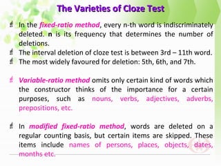 Cloze and C-Test_Language Assessment - By Sheila Chei | PPT