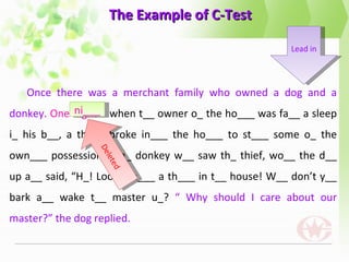 Cloze test and c test | PPT