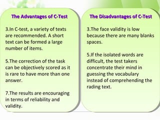Cloze test and c test | PPT