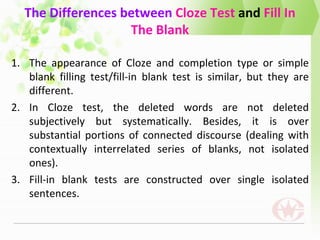 Cloze test and c test | PPT
