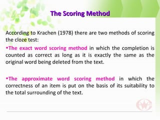 Cloze test and c test | PPT