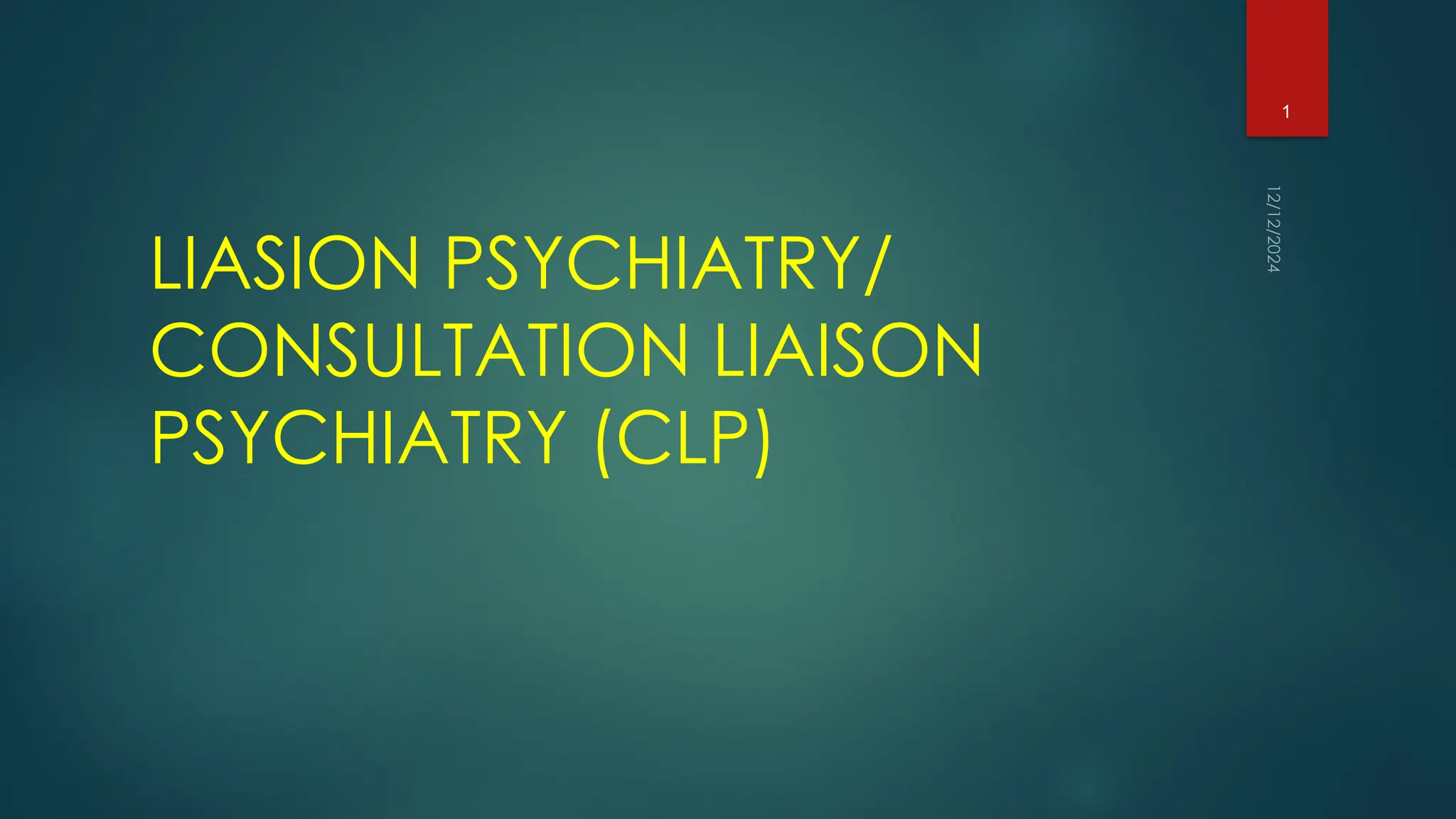 Consultation liaison psychiatry in district hospital | PPTX