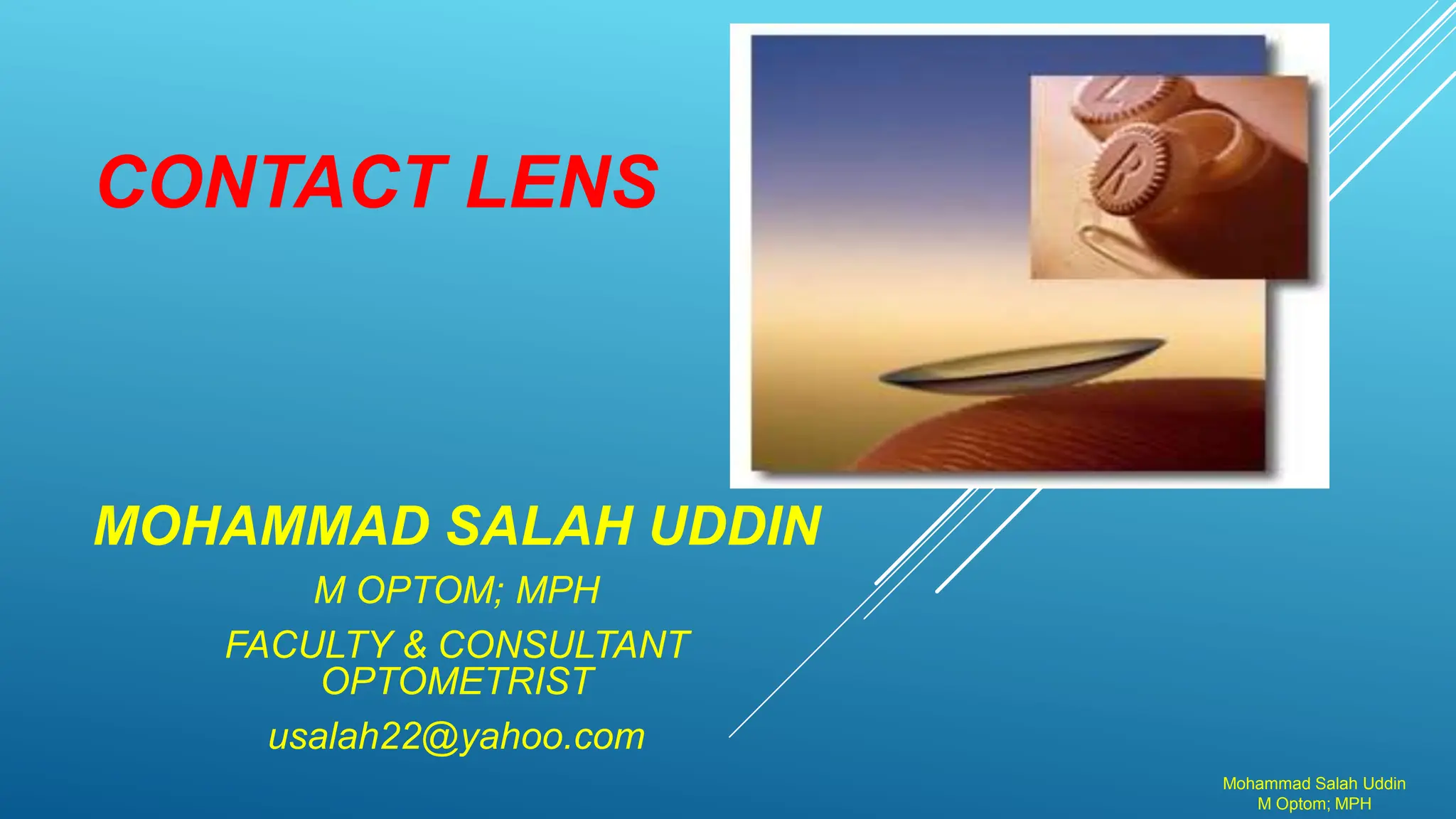 CL Presentation.pptx... Define contact lens: | PPTX