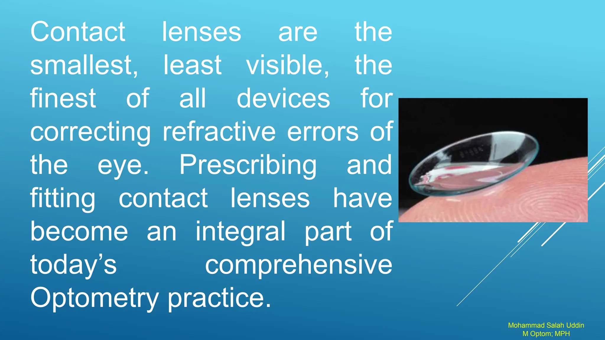 CL Presentation.pptx... Define contact lens: | PPTX