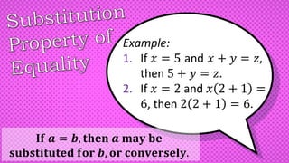 Transitive Property Of Equality Examples