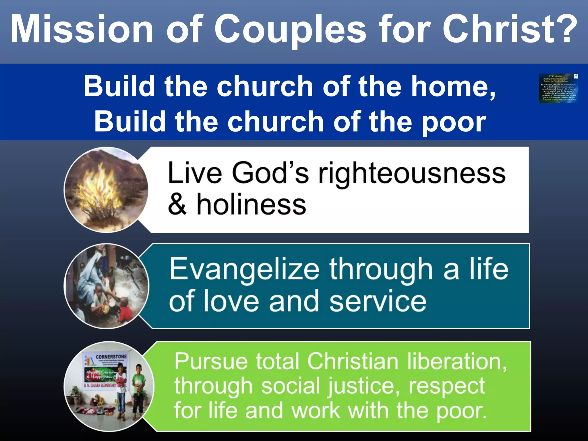 Clp talk 11 life & mission of couples for christ | PPT