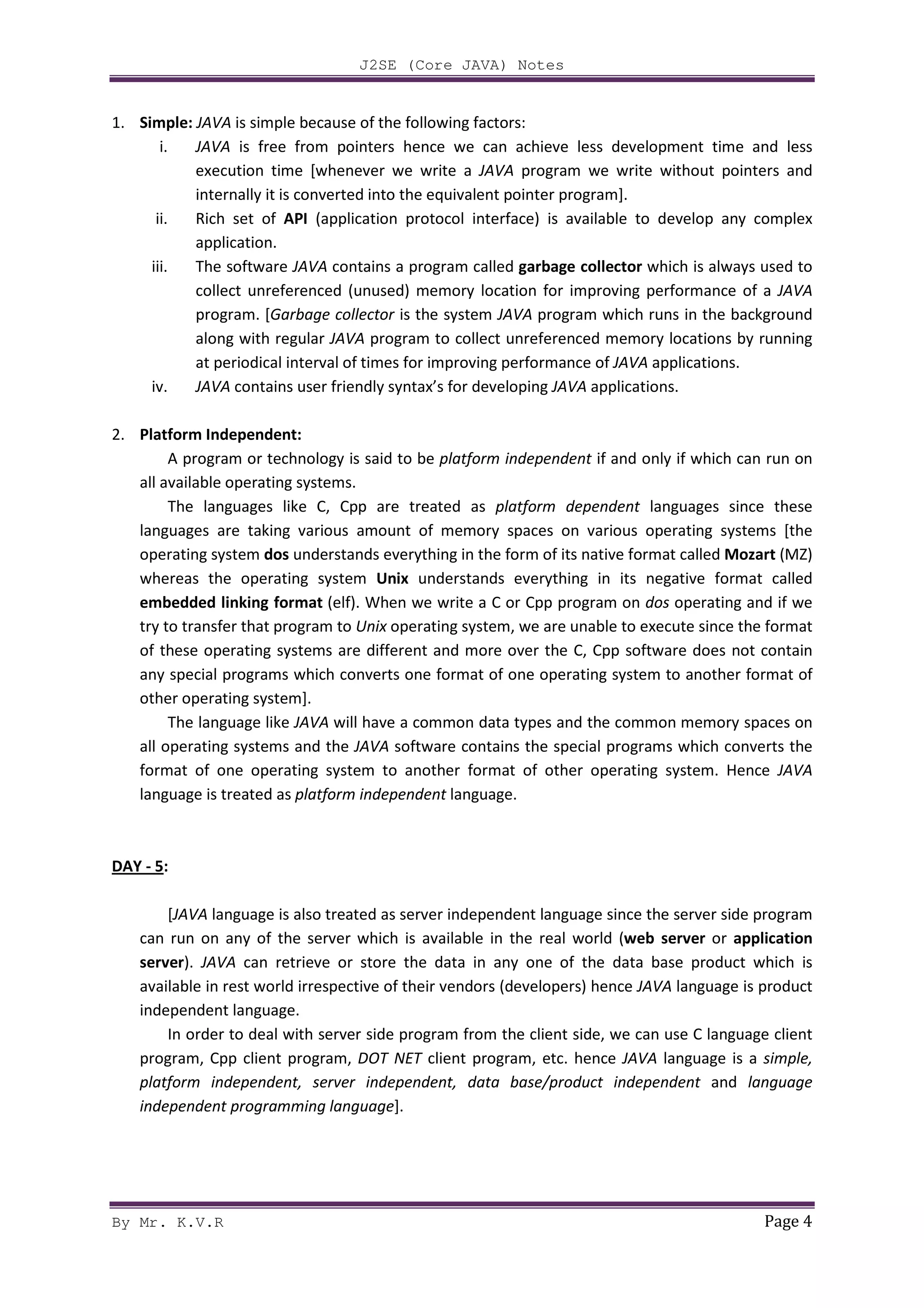 Core java kvr - satya | PDF