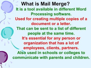 Introduction and process of MAIL MERGE.pptx