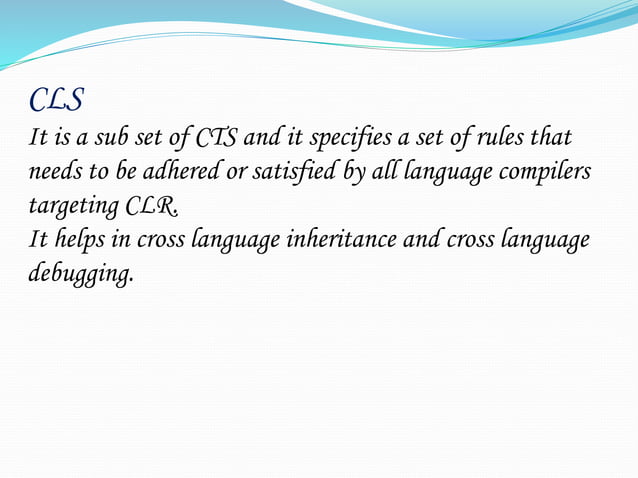C Common Type System And Common Language Specification