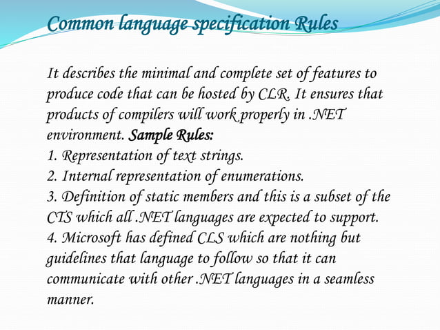 C Common Type System And Common Language Specification