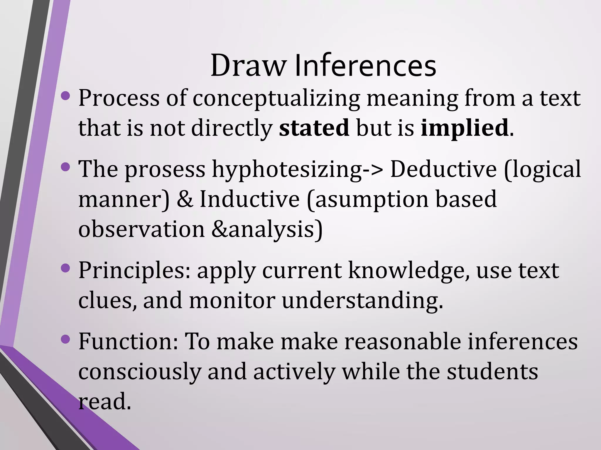 Teaching To Find Main Idea and Inference | PPT