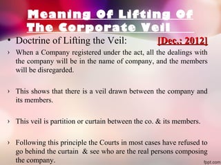 Lifting the Corporate Veil | PPT