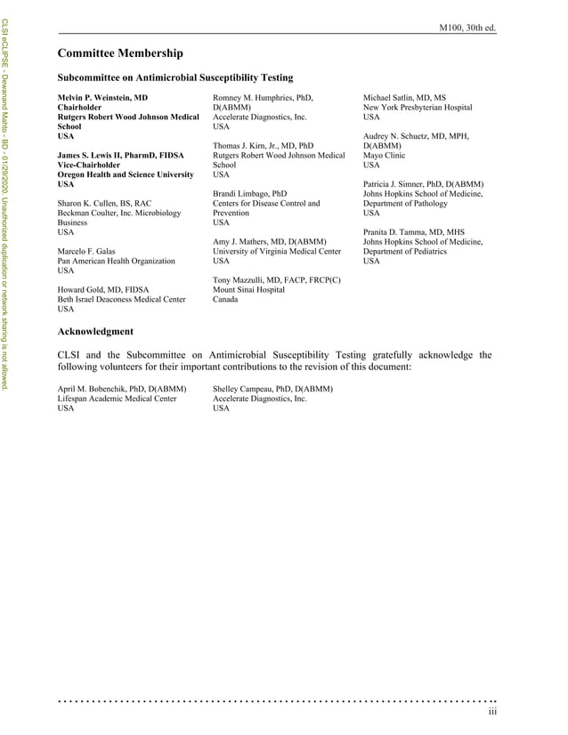 CLSI 2020.pdf | Infectious Diseases | Diseases and Conditions