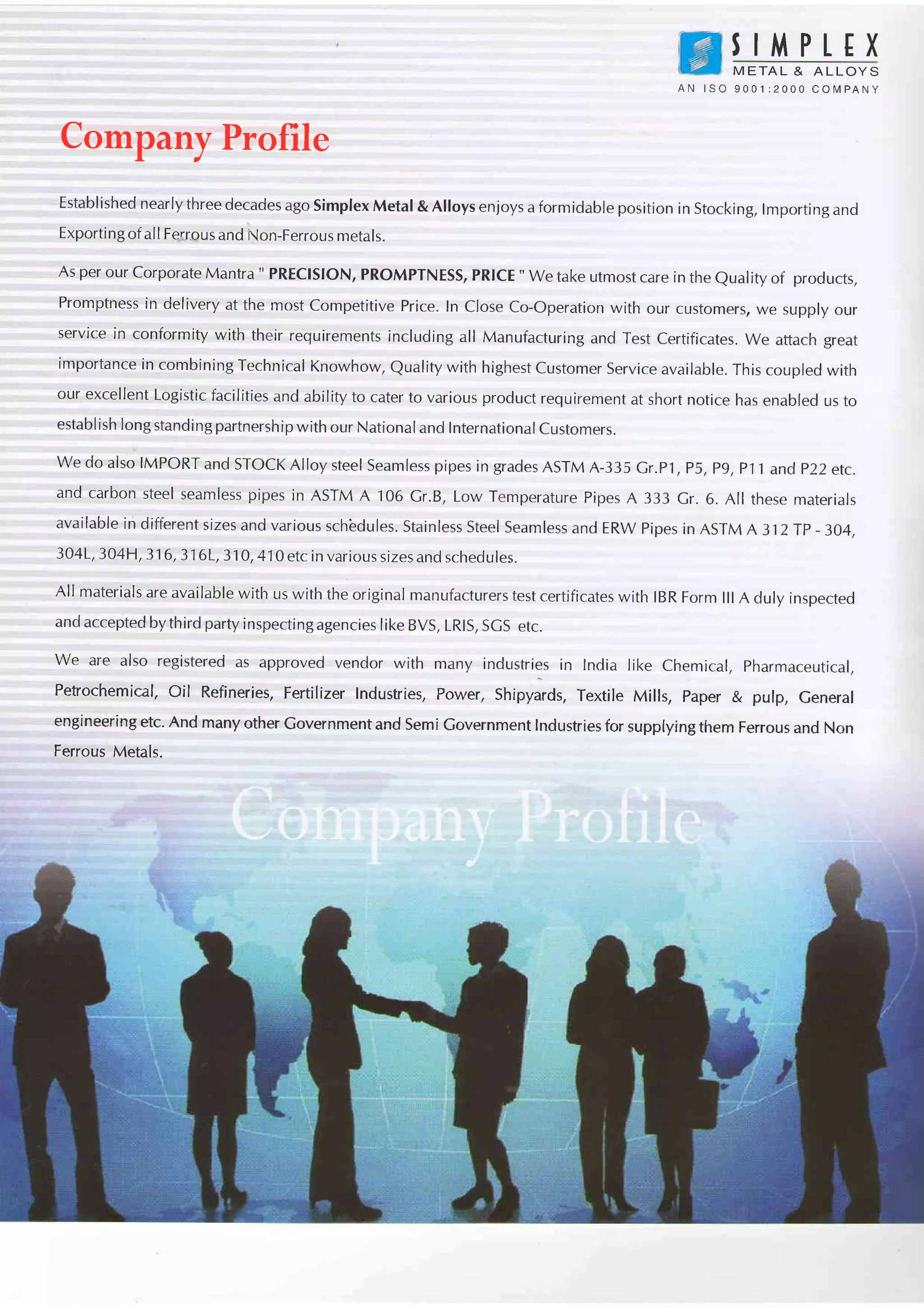 Simplex Metal & Alloys, Mumbai, Steel Products | PDF | Manufacturing ...