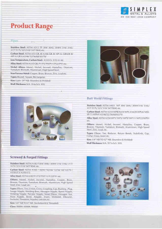 Simplex Metal & Alloys, Mumbai, Steel Products | PDF | Manufacturing ...