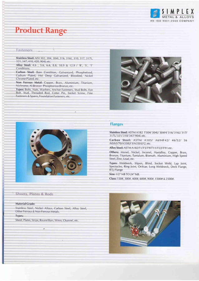 Simplex Metal & Alloys, Mumbai, Steel Products | PDF | Manufacturing ...