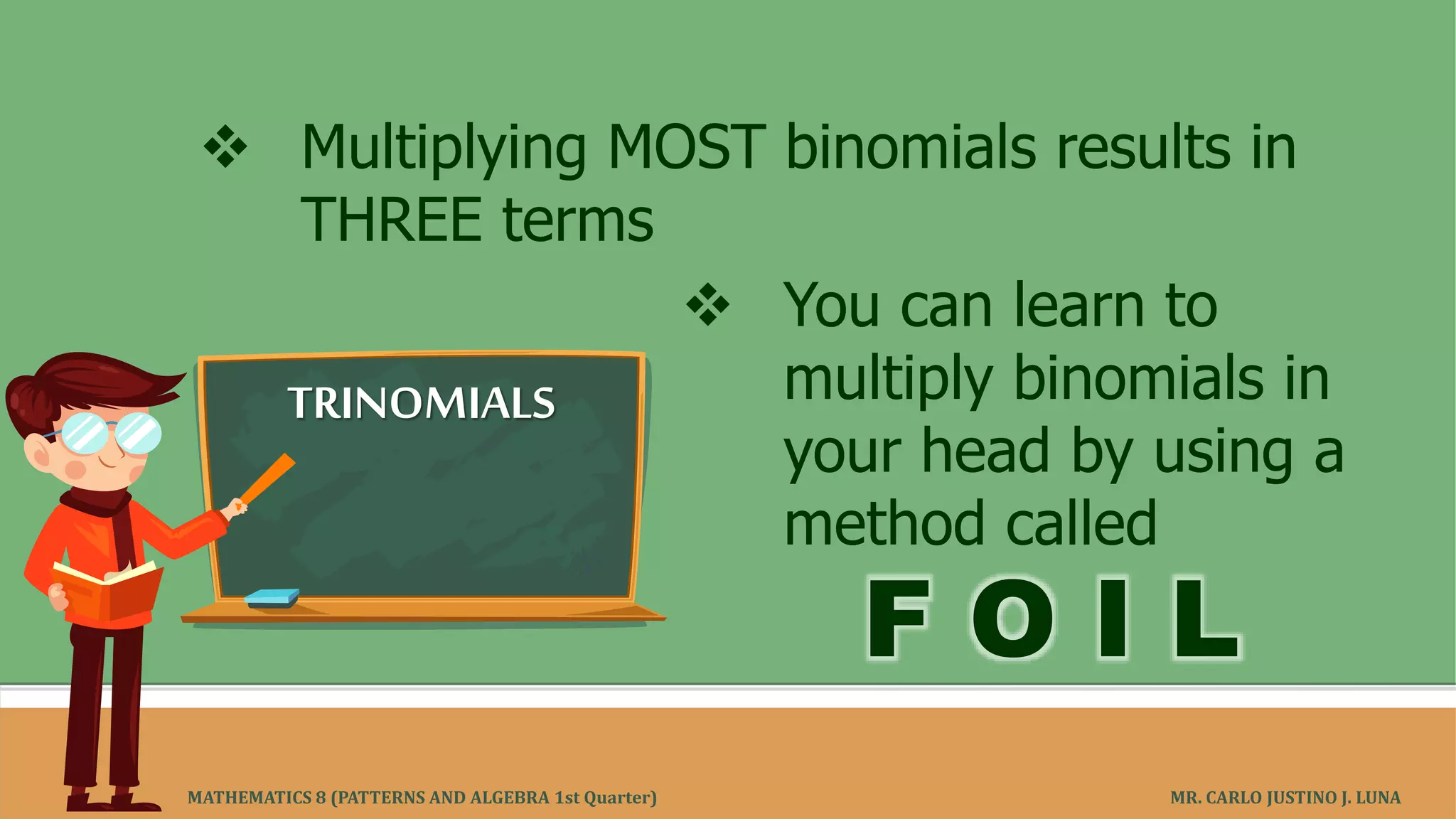 Product of Two Binomials (FOIL Method) | PPSX