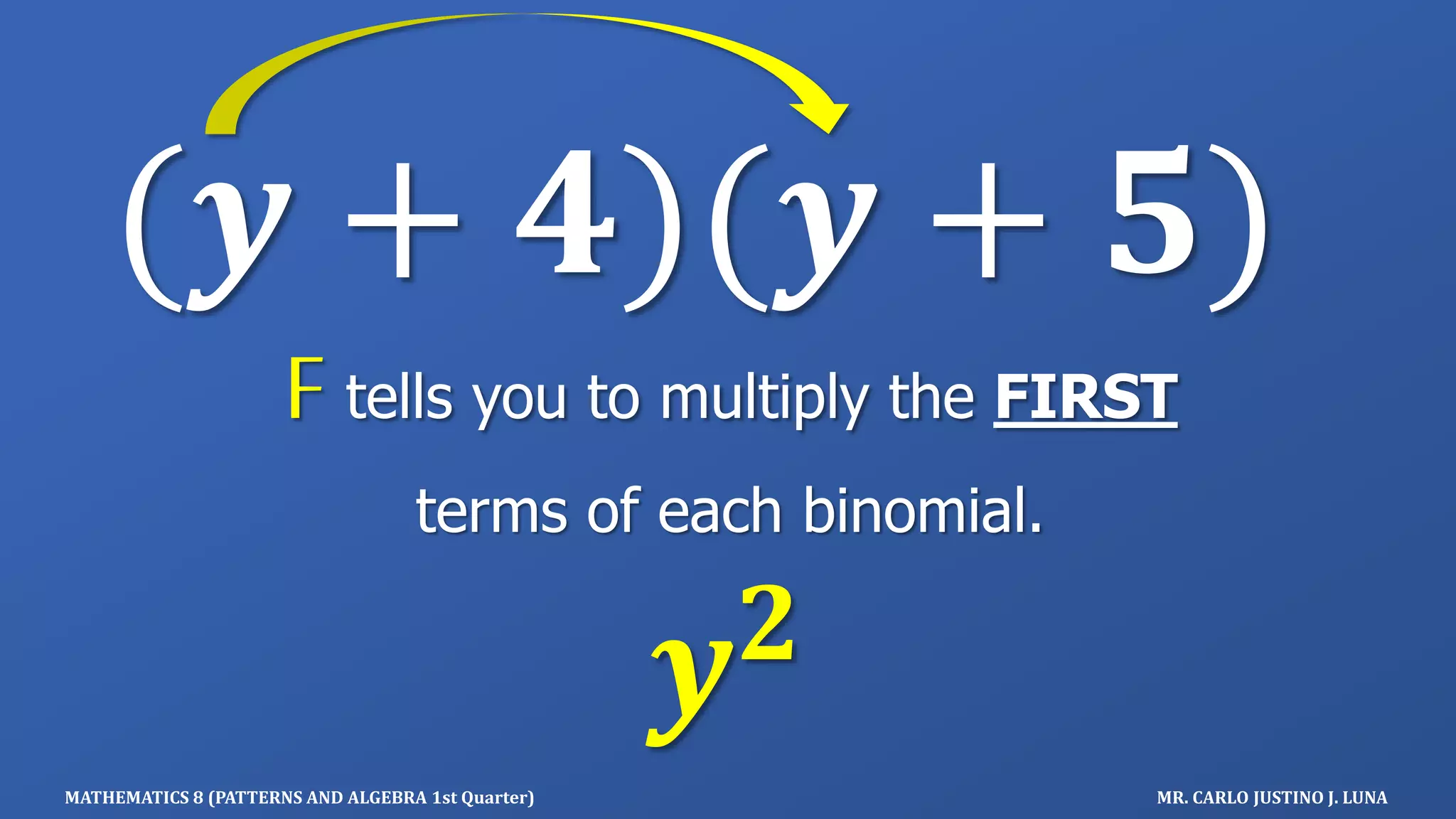 Product of Two Binomials (FOIL Method) | PPSX