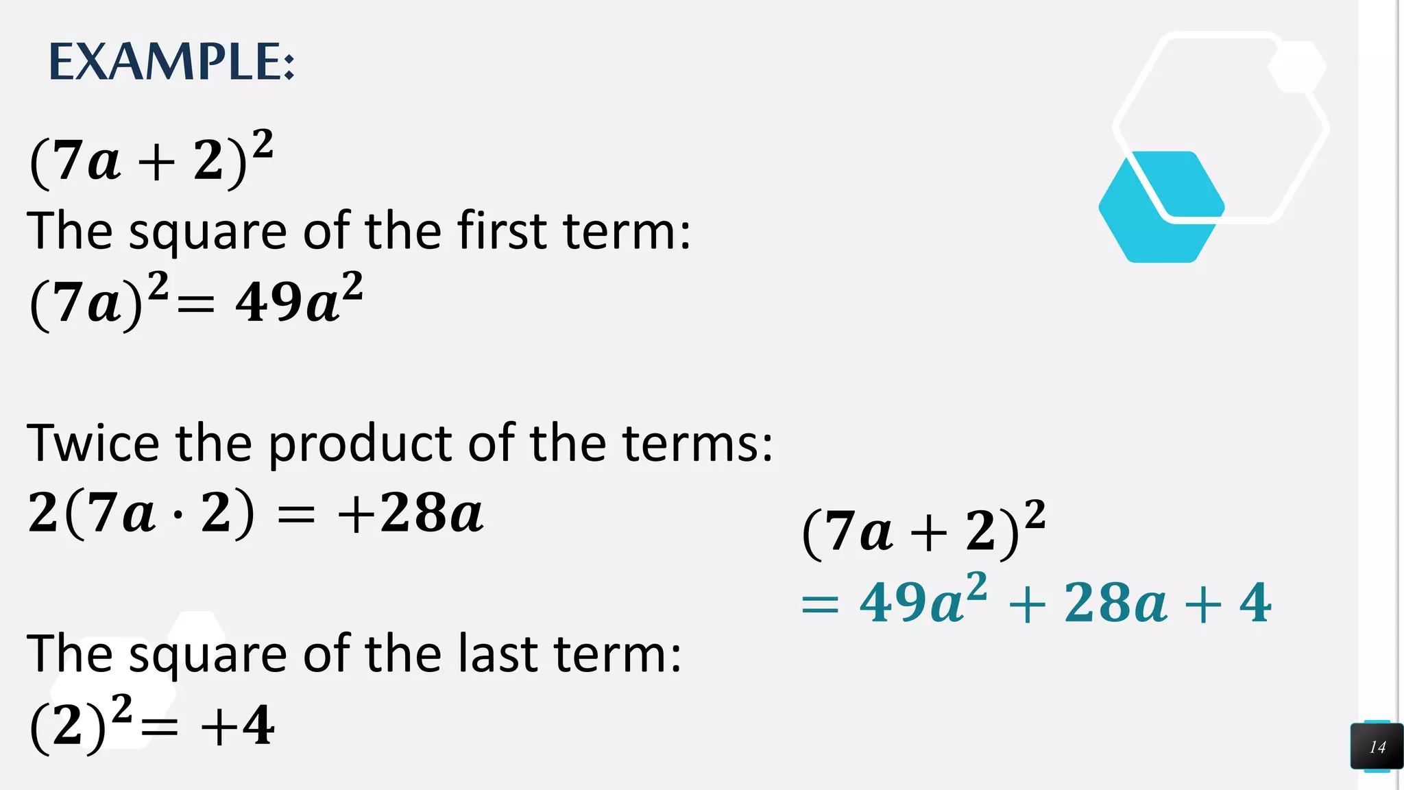 Square of a Binomial (Special Products) | PPSX