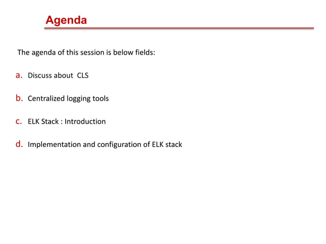 Centralized Logging System Using ELK Stack | PPTX | Databases | Computer Software and Applications