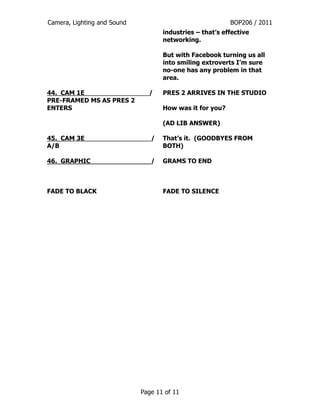 Camera Script for "This is the Place" | PDF