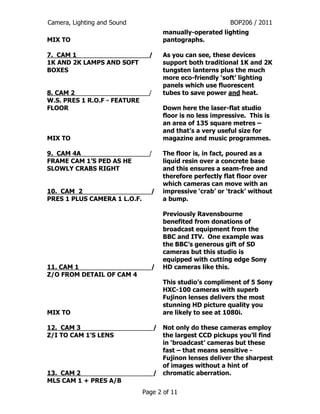 Camera Script for "This is the Place" | PDF