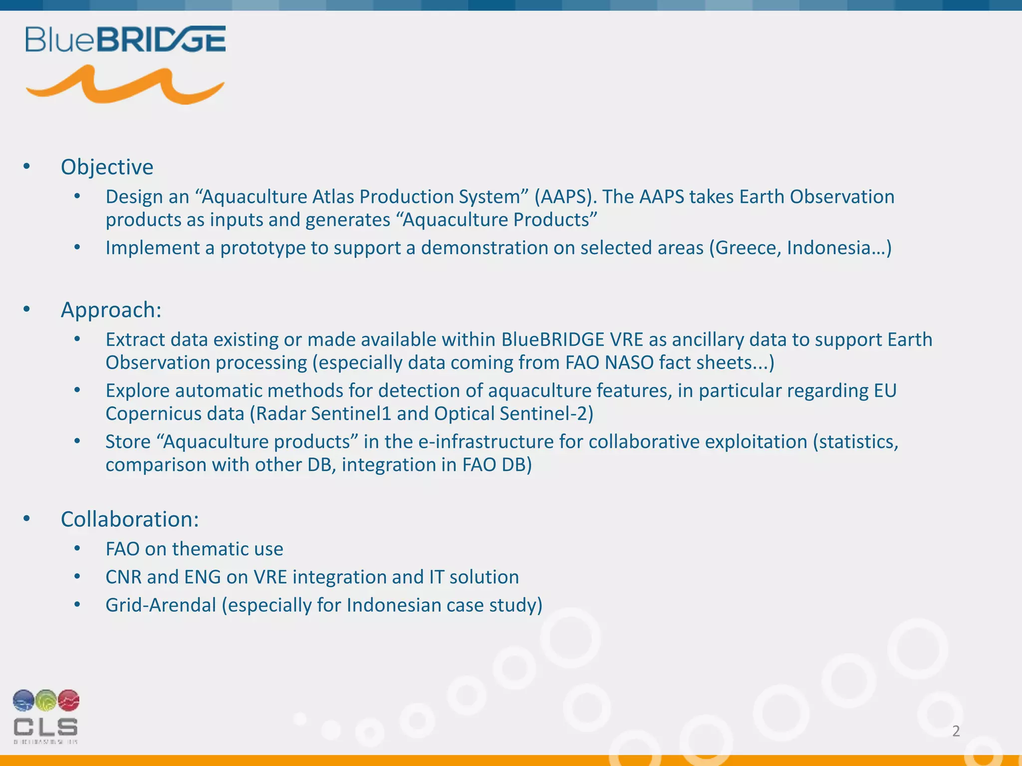Use of satellite imagery for the generation of an aquaculture atlas : a ...