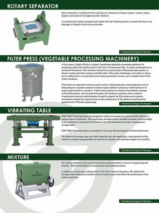 Star Trace Pvt. Ltd., Chennai, Industrial Separators & Magnetic Equipments | PDF