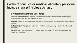 Clinical laboratory technology - codes of conduct for medical ...