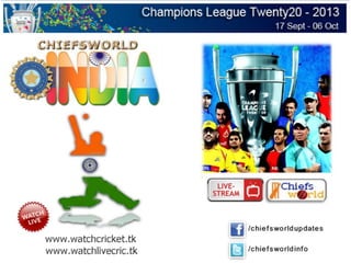 Clt20 2013 fixtures and schedule | PDF | Cricket | Sports