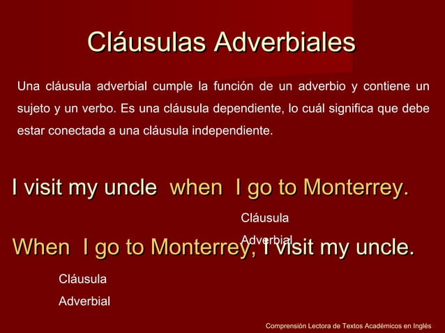 Presentación cláusulas adverbiales | PPT