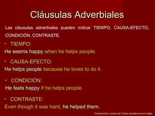 Presentación cláusulas adverbiales | PPT