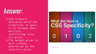 Charlotte FED - CSS Inheritance and Specificity | PPTX