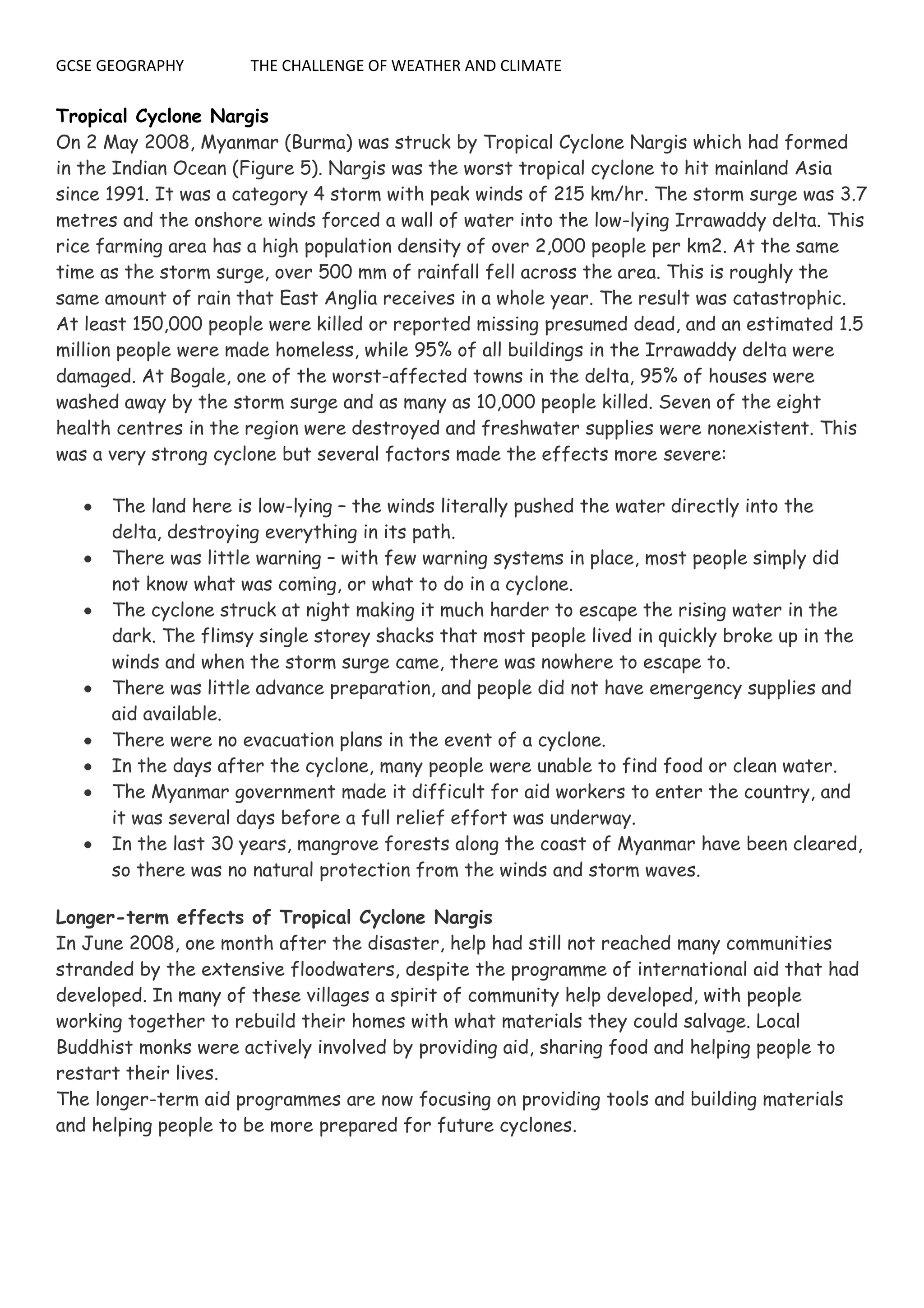 Cyclone Nargis Factsheet | DOCX