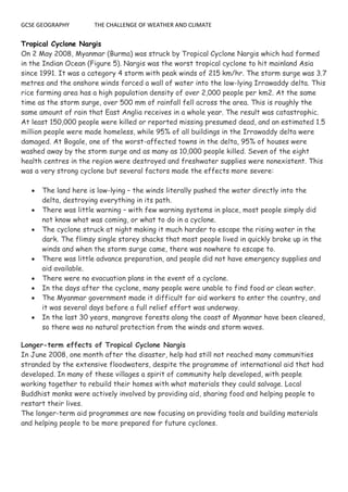 Cyclone Nargis Factsheet | PDF