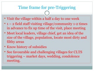 Community Led Total Sanitation - PRE-TRIGGERING | PPT