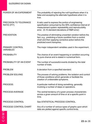Clt Six Sigma Glossary | PDF | Physics | Science