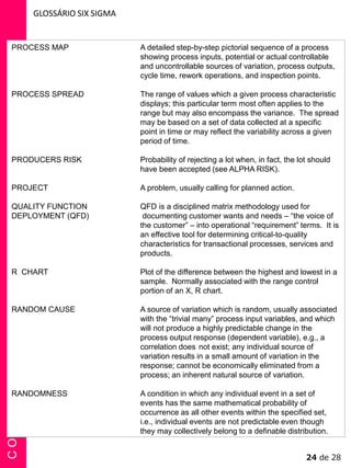 Clt Six Sigma Glossary | PDF | Physics | Science