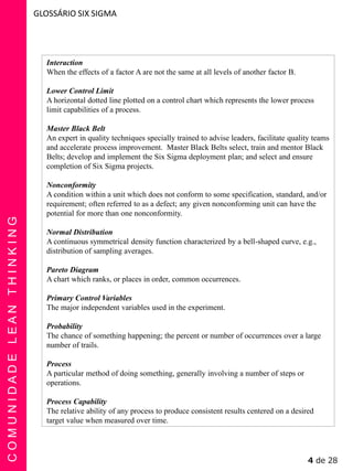 Clt Six Sigma Glossary | PDF | Physics | Science