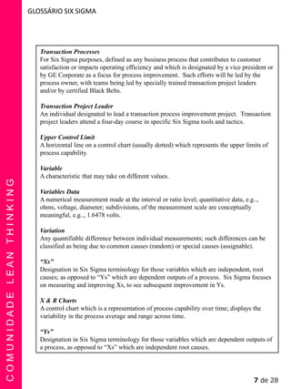Clt Six Sigma Glossary | PDF