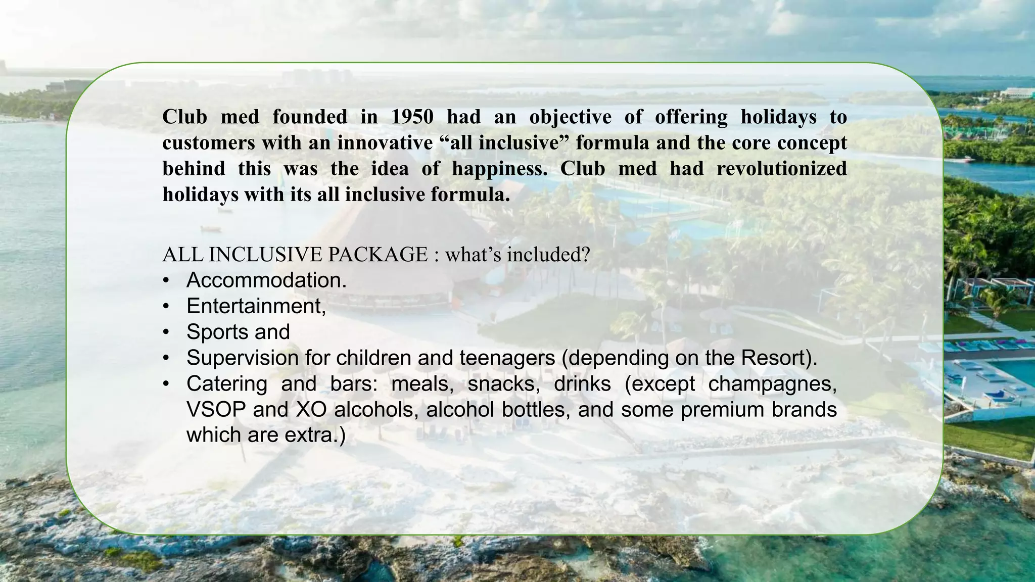 Club med Case Study- Presentation- Marketing Management- MBA | PPTX