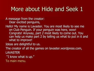 Club Penguin Hide and Seek 1 | PPT