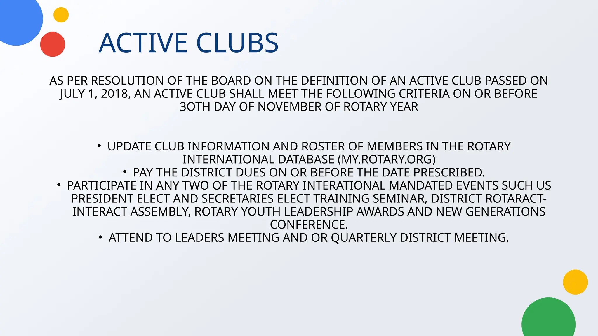Club Admin Presentation Rotary Year 2023-2024 | PPTX