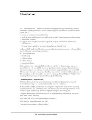 Club administration committee manual | PDF