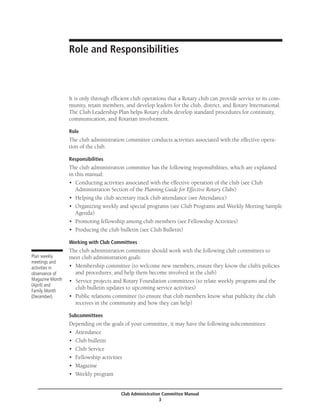 Club administration committee manual | PDF