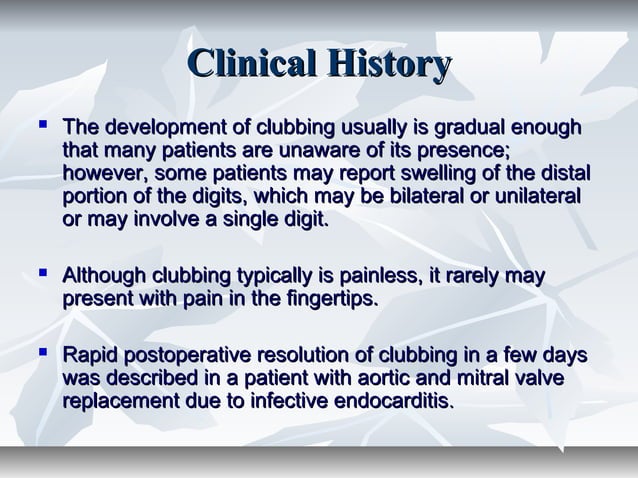 Clubbing | PPT | Lung and Respiratory Health | Diseases and Conditions