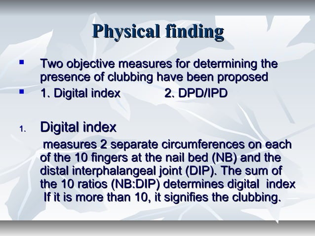 Clubbing | PPT | Lung and Respiratory Health | Diseases and Conditions