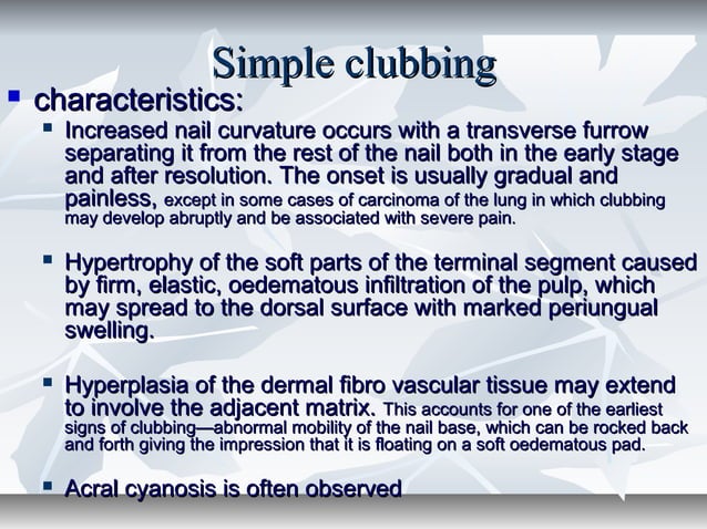 Clubbing | PPT | Lung and Respiratory Health | Diseases and Conditions