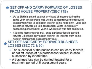 Clubbing off Income And Set off and Carry Forward of Losses | PPTX