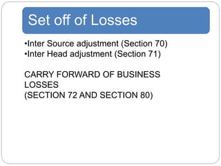 Clubbing off Income And Set off and Carry Forward of Losses | PPTX